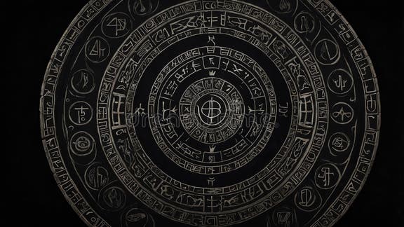 Top View of an Ancient Runic Magic Circle with Grey Li Ai Generated ...