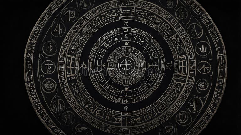 Top View of an Ancient Runic Magic Circle with Grey Li Ai Generated ...