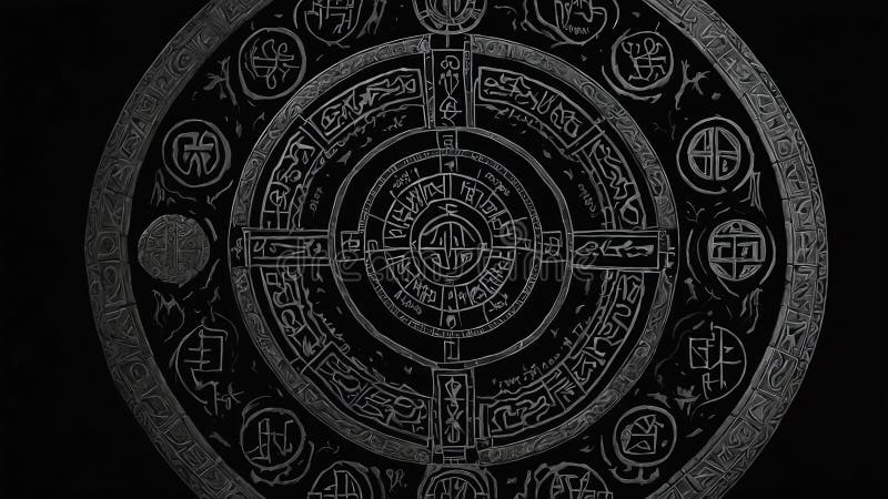 Top View of an Ancient Runic Magic Circle with Grey Li Ai Generated ...
