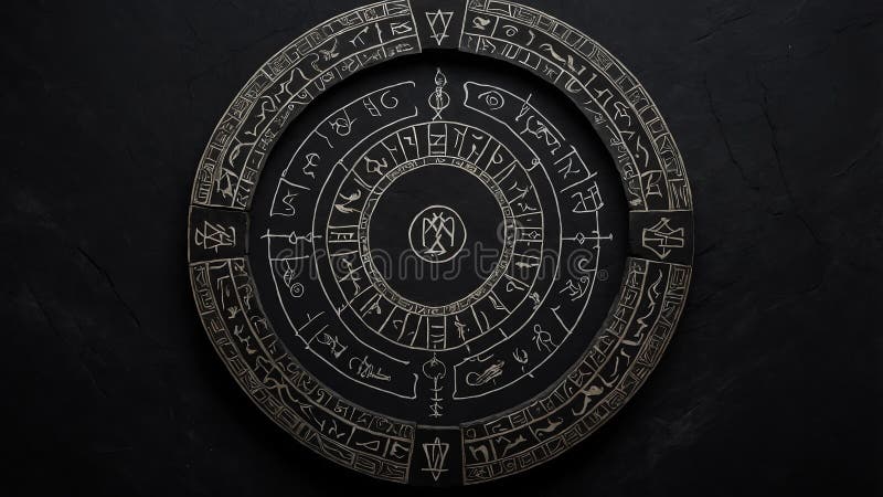 Top View of an Ancient Runic Magic Circle with Grey Li Ai Generated ...
