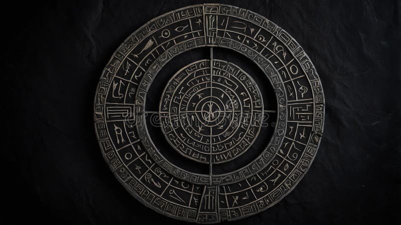 Top View of an Ancient Runic Magic Circle with Grey Li Ai Generated ...