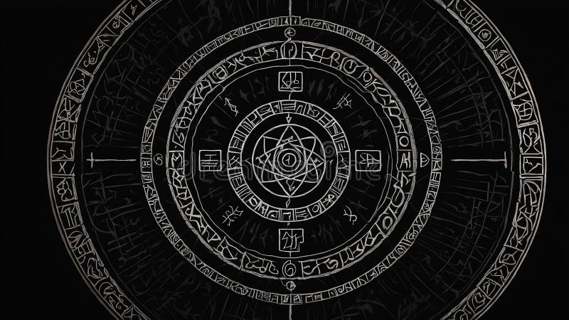 Top View of an Ancient Runic Magic Circle with White L Ai Generated ...