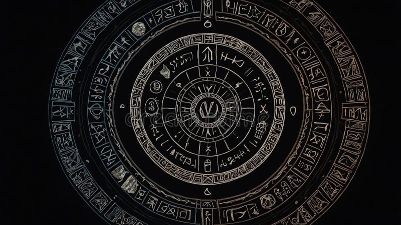 Top View of an Ancient Runic Magic Circle with White L Ai Generated ...