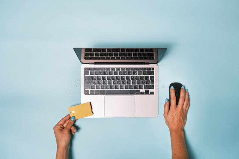 Anonymous Using Laptop for Shopping Online with Credit Card Stock Photo ...