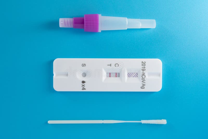 Antigen Tester for Coronavirus with Result of Positive Stock Photo ...
