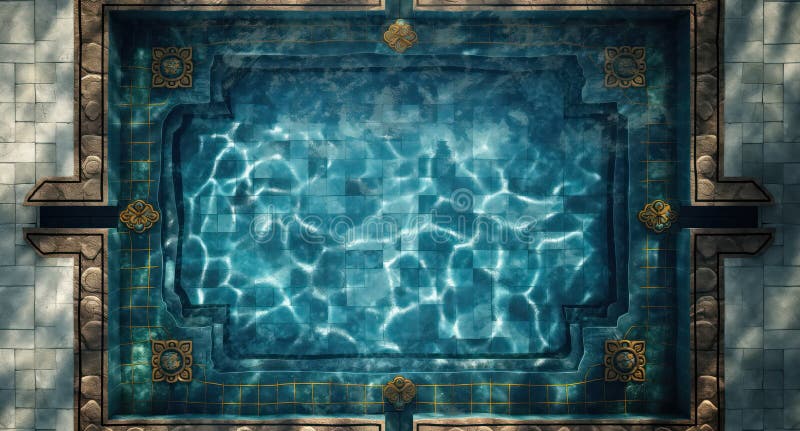 Top View of the Antique Pool with a Mosaic Bottom. Generative AI Stock ...