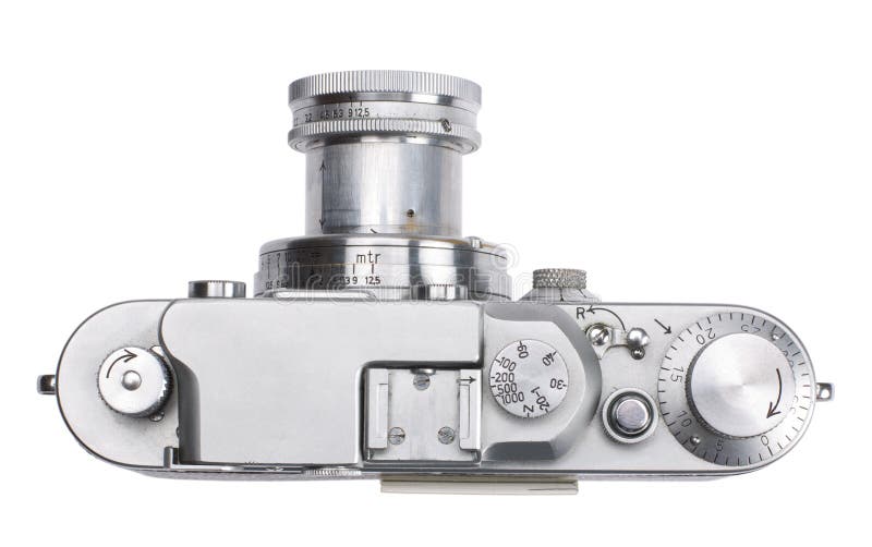 Top View of Antique Rangefinder Camera Stock Photo - Image of camera ...