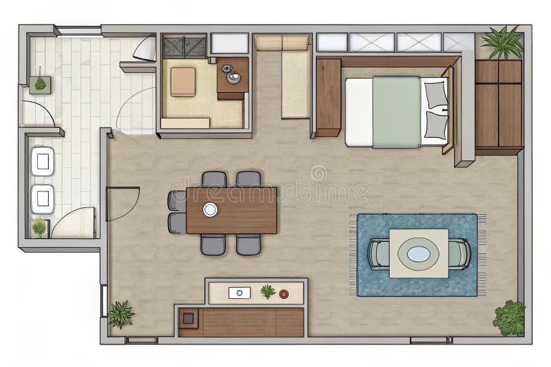 Top View of Apartment Plans. Design. Image Generated by AI Stock ...