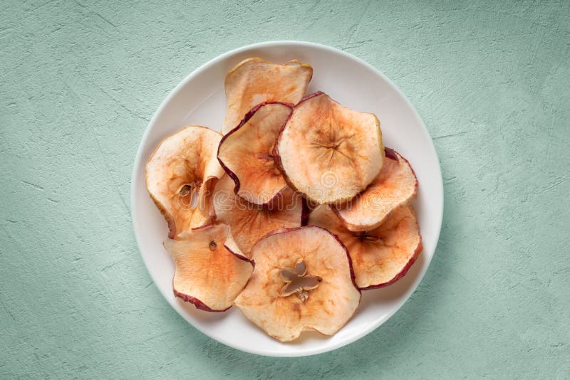 Top View of Apple Chips stock image. Image of rustic - 231747057