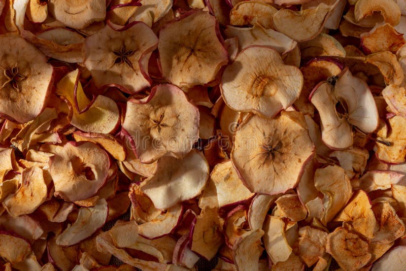 Top View of Apple Chips with Copyspace Stock Photo - Image of treat ...