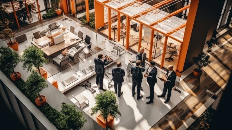 Top View of Architects Team Collaborating on Construction Plans and ...