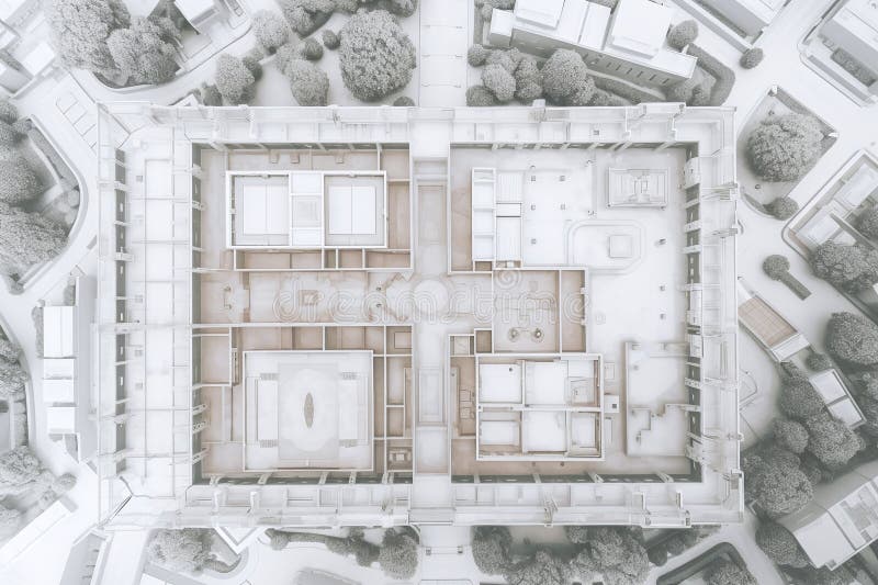 Top View Architecture Plan Blueprint in Modern Office - Ai Generated ...