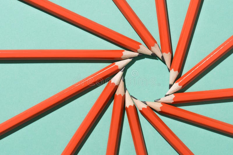 Top View of Arranged Graphite Pencils Making Circle Stock Image - Image ...