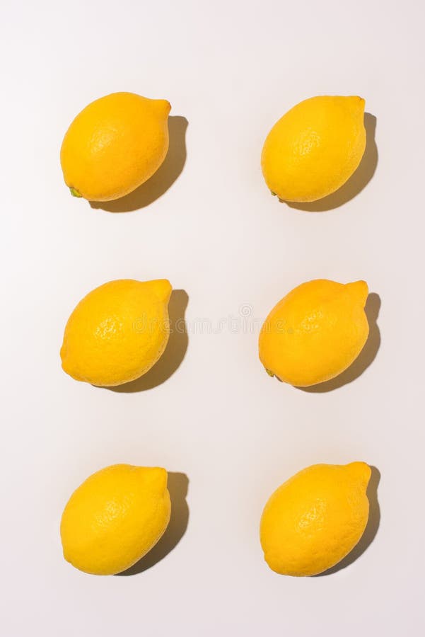 Top View of Arranged Lemons in Rows Stock Image - Image of yummy ...