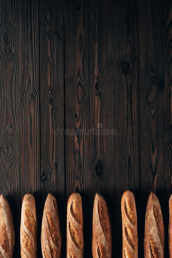 Top View of Arranged Loafs of Bread Stock Image - Image of tabletop ...