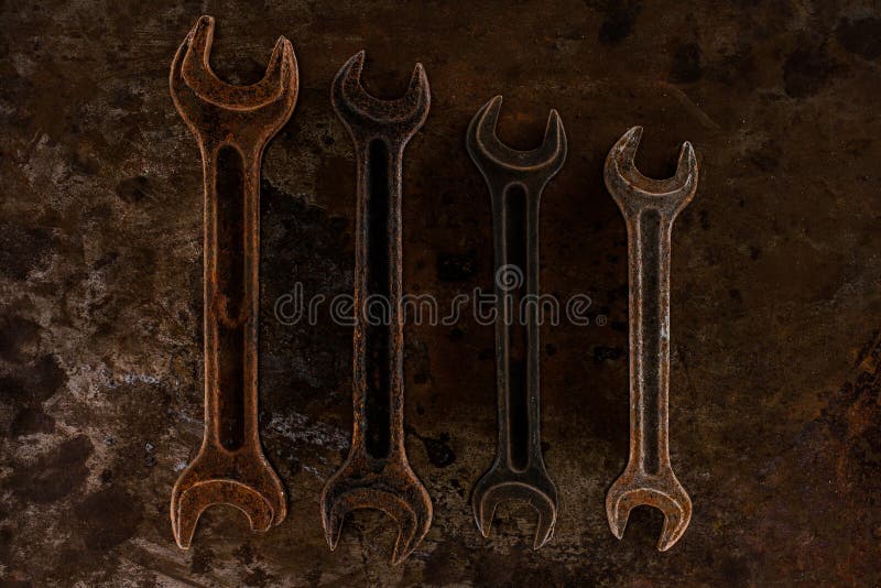 Top View of Arrangement of Vintage Wrenches Stock Image - Image of ...