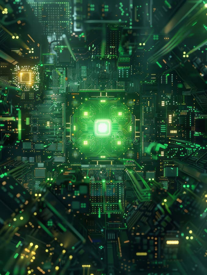 Top View, Artificial General Intelligence As a Super Computer Made Up ...