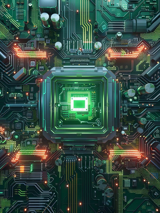 Top View, Artificial General Intelligence As a Super Computer Made Up ...