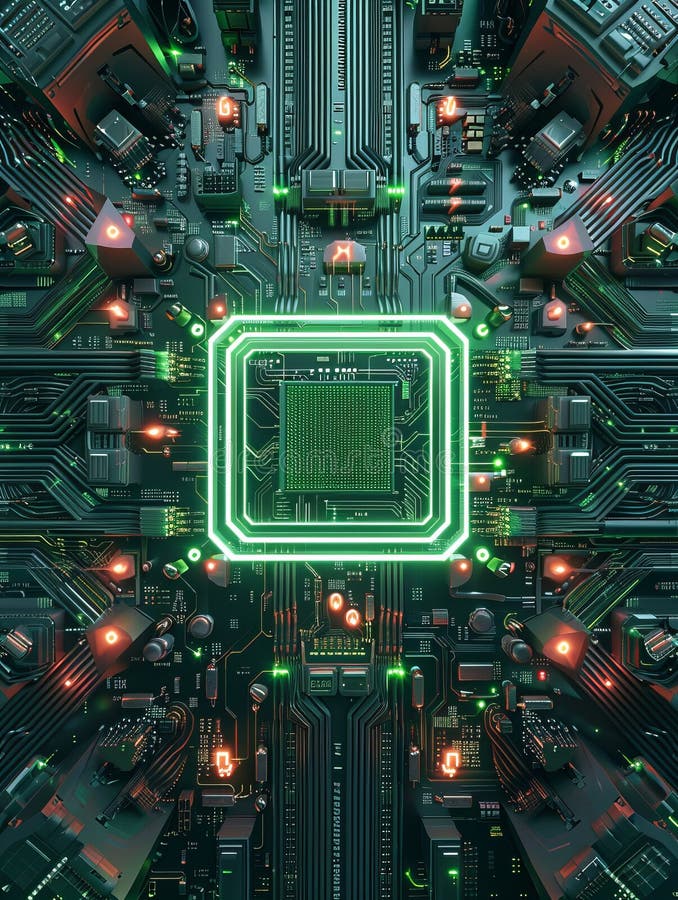 Top View, Artificial General Intelligence As a Super Computer Made Up ...