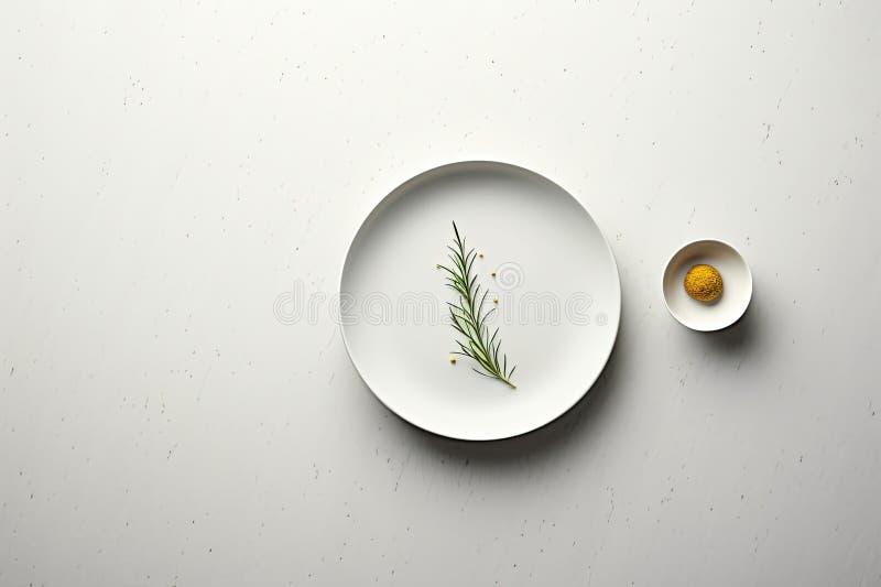 A Top View of an Artistic Culinary Presentation Featuring a Small ...