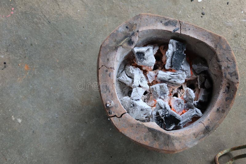Top View of Asian-style Charcoal Fire for Cooking. Stock Photo - Image ...