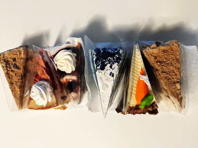 Top View of Assorted, Different Types of Cake Pieces. Yummy Sweet ...