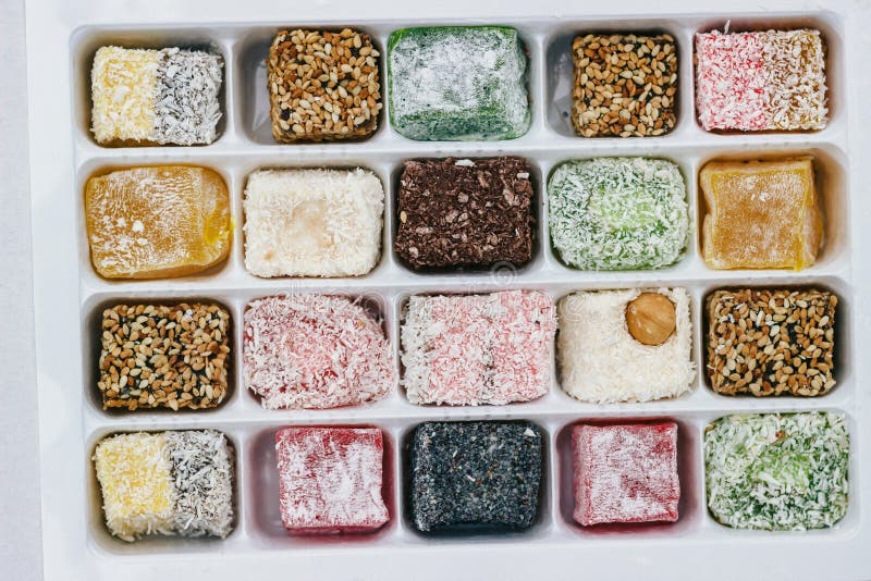 Top View of Assorted Turkish Delight Stock Photo - Image of marmalade ...