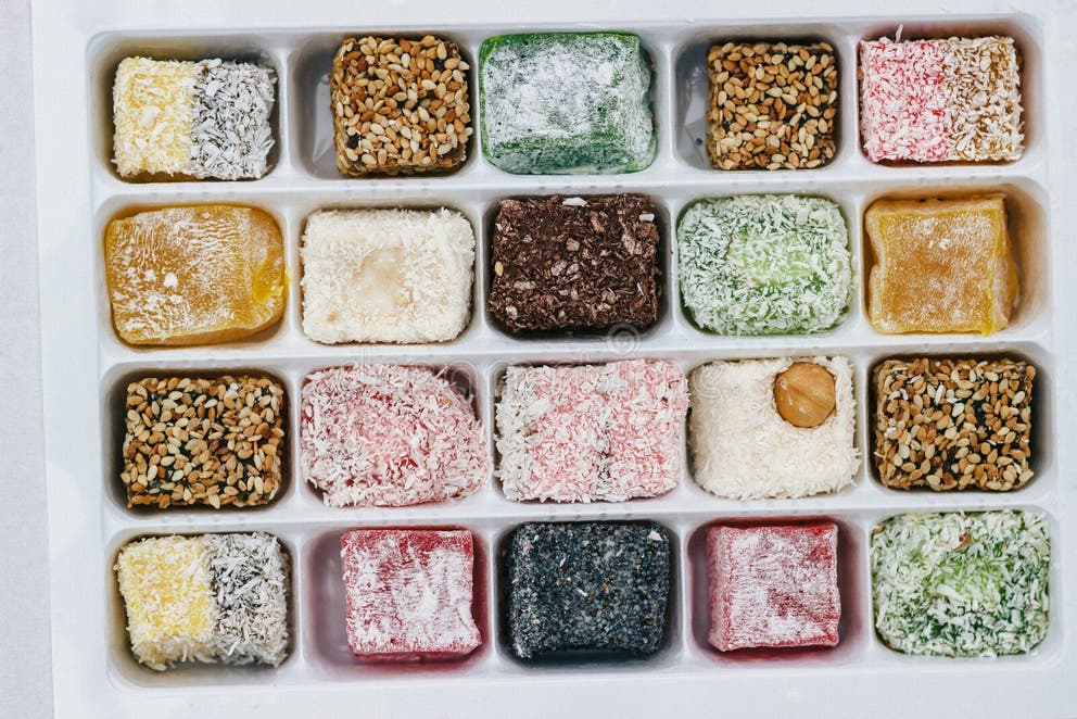 Top View of Assorted Turkish Delight Stock Photo - Image of marmalade ...
