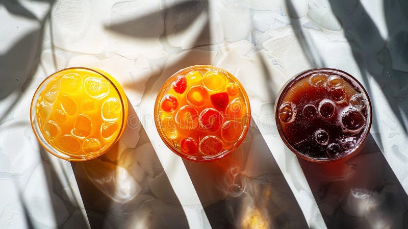 Top View of Assortment of Aesthetic Bubble Teas. Drink with Tapioca ...