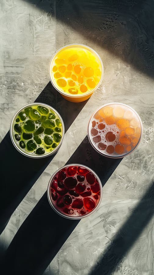 Top View of Assortment of Aesthetic Bubble Teas. Drink with Tapioca ...