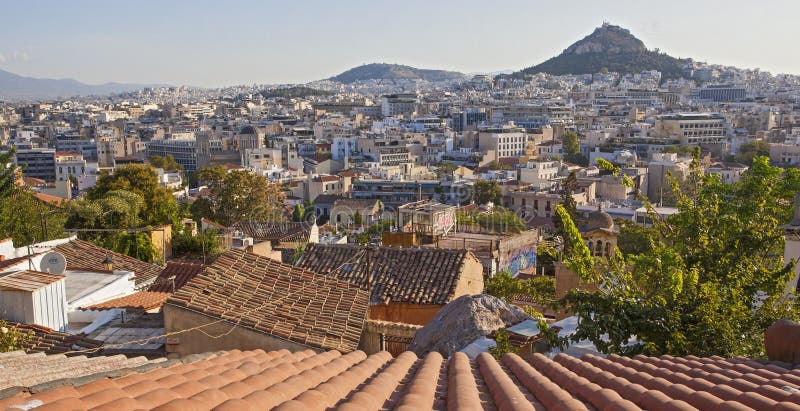 Top View of Athens Taken from the Acropolis Stock Photo - Image of ...