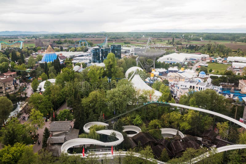 Top View of Attractions in Europe Park in Germany in 2017 Editorial ...