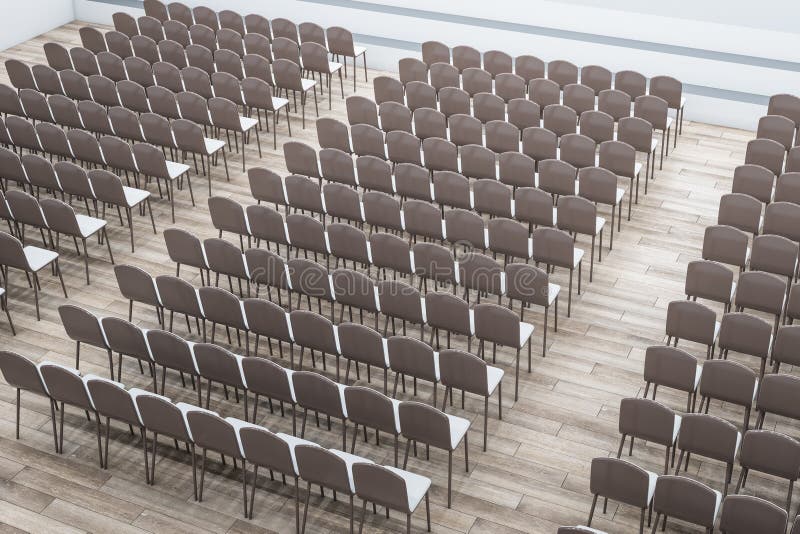 Top View of Seats in Contemporary Grey Auditorium Interior. Public ...