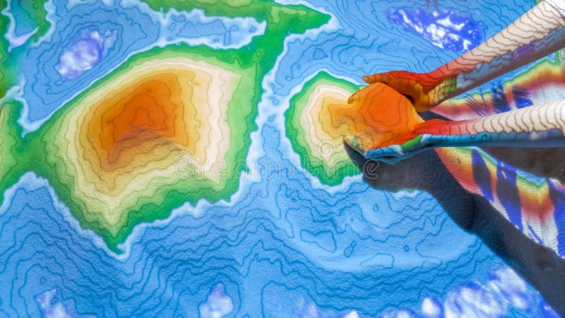 Top View of an Augmented Reality AR Sandbox Stock Image - Image of ...