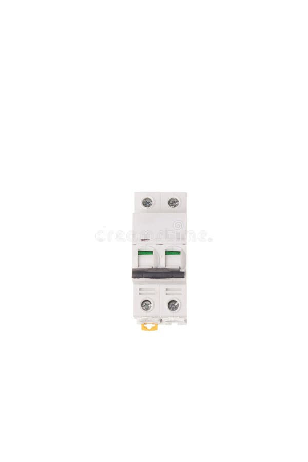Top View of an Automatic Circuit Breaker, Isolated on White Background ...