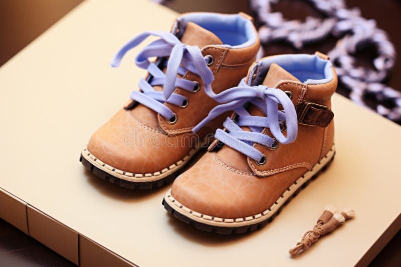 Top View of Baby Boots Resting on an Open Notebook, a Charming ...