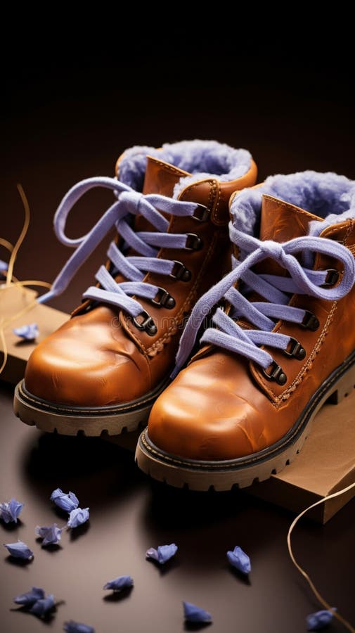 Top View of Baby Boots Resting on an Open Notebook, a Charming ...