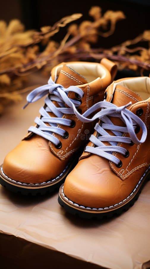 Top View of Baby Boots Resting on an Open Notebook, a Charming ...