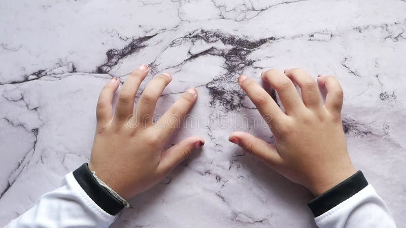 Top View of Baby Hand on Table Stock Video - Video of closeup, tiny ...