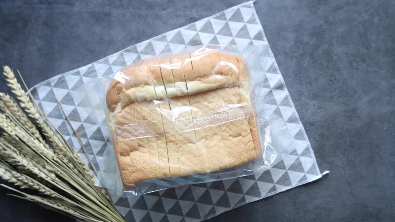 Top View of Baked Bread in a Plastic Packet Stock Footage - Video of ...