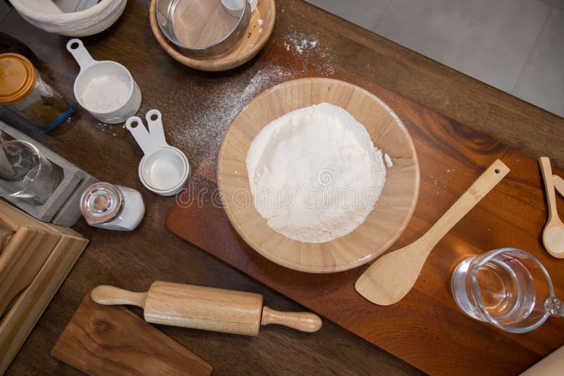 Top View of Bakery Flour on the Board Stock Photo - Image of bread ...