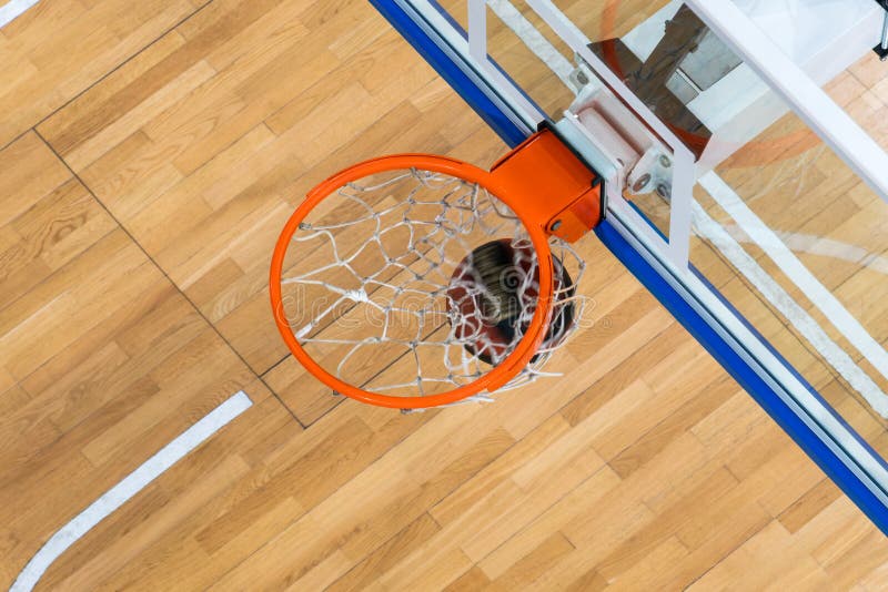 Top View Ball Hitting Basketball Hoop Stock Photos - Free & Royalty ...