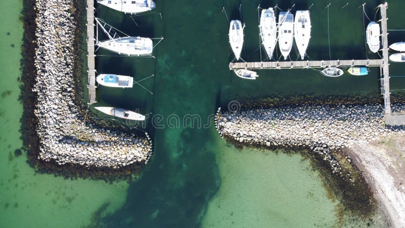 Top view of Ballen harbor stock image. Image of marina - 256748305