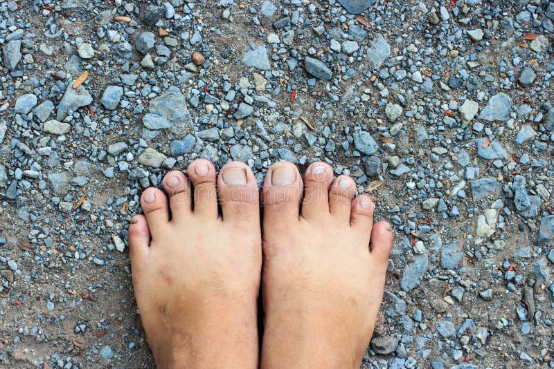 Female Foot Top View. Pink Nail Polish Manicure Stock Image - Image of ...