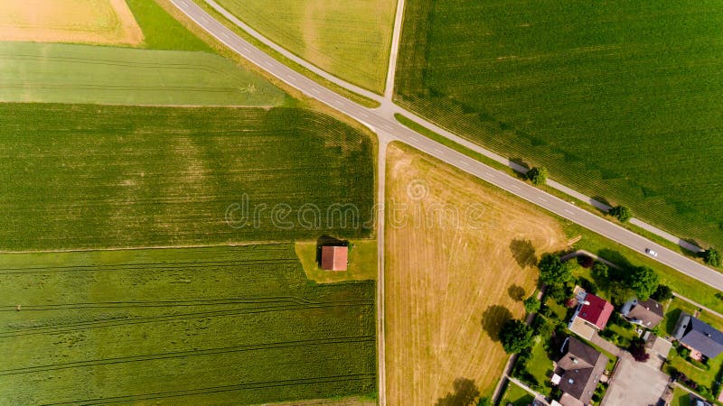 Top View on a Barn in the Field. Stock Image - Image of region ...