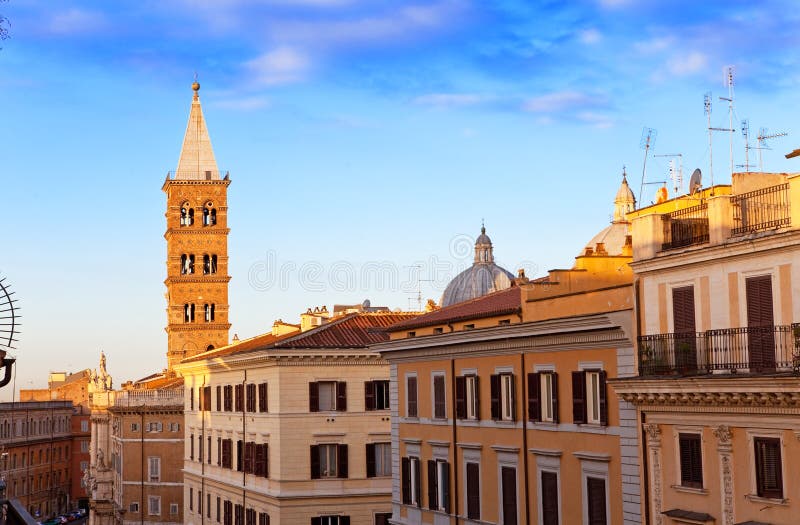The Top View on Basilica of Santa Maria Maggiore Stock Photo - Image of ...