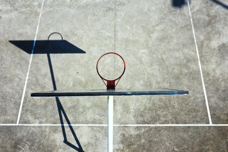 Top View of a Basketball Hoop Moving To a Front View Stock Image ...