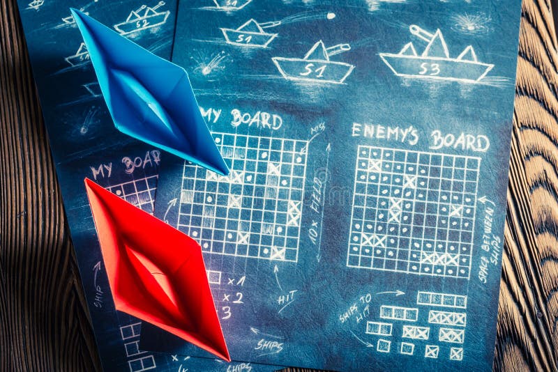 Top View of Battleship Paper Game As a Battle Concept Stock Image ...