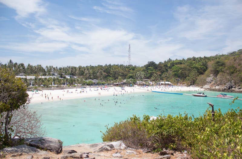 Top view beach bay stock photo. Image of thailand, view - 61037044