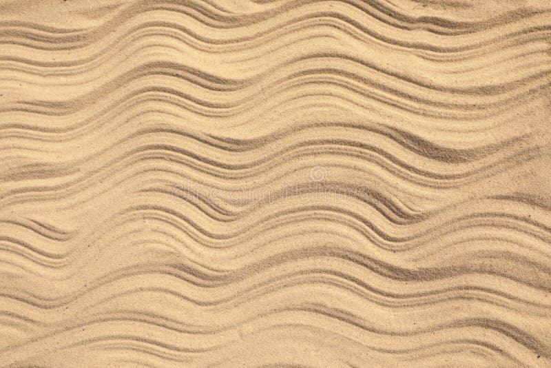 Top View of Beach Sand with Wave Pattern As Stock Photo - Image of soft ...